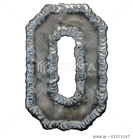 Industrial metal number 0 on white background 3dのイラスト素材 [63353147] - PIXTA