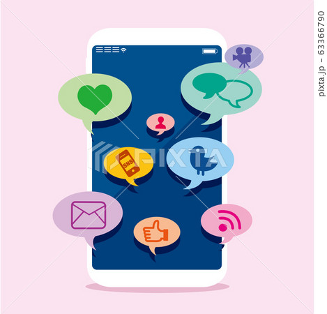 Smartphone SNS web icons vector のイラスト素材 [63366790] - PIXTA