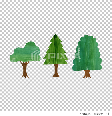 Three kinds of trees paste picture style - Stock Illustration [63394081 ...