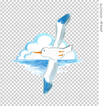 Incoming cloud gull - Stock Illustration [63432279] - PIXTA