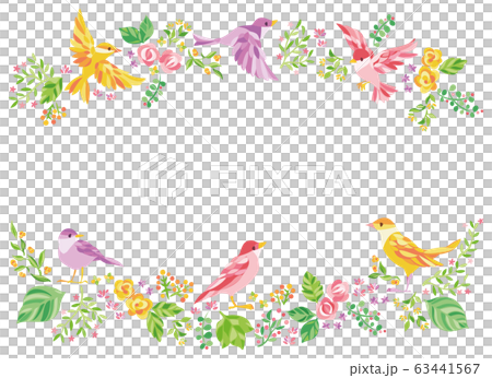 Flower Bird Frame - Stock Illustration [63441567] - PIXTA