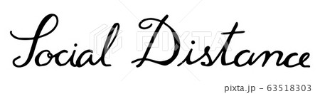 Black hand drawing in word social distance on...のイラスト素材 [63518303] - PIXTA