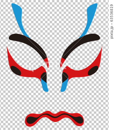 Japanese traditional arts Kabuki face makeup - Stock Illustration ...