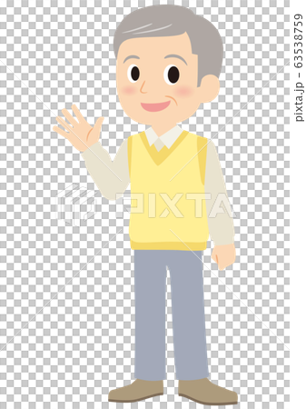 Grandpa waving - Stock Illustration [63538759] - PIXTA