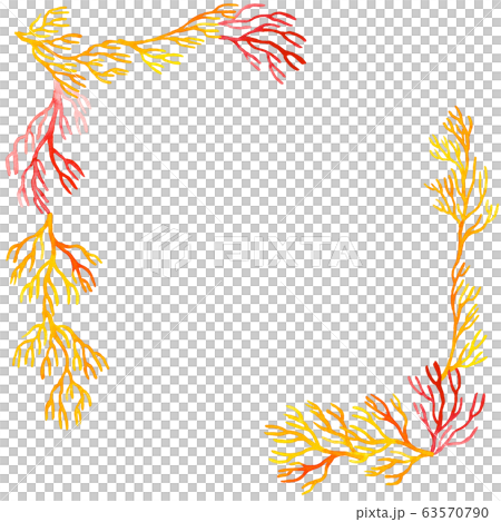 Watercolor coral frame 01 - Stock Illustration [63570790] - PIXTA