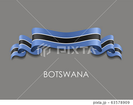 Botswanan flag wavy ribbon background. Vector...のイラスト素材 [63578909] - PIXTA