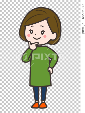 Intriguing woman pose illustration - Stock Illustration [63594072] - PIXTA