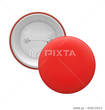 Blank red round pin isolated on white backgroundのイラスト素材 [63615915] - PIXTA