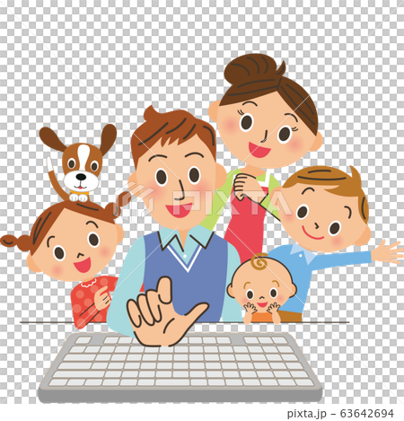 Dad operates PC - Stock Illustration [63642694] - PIXTA