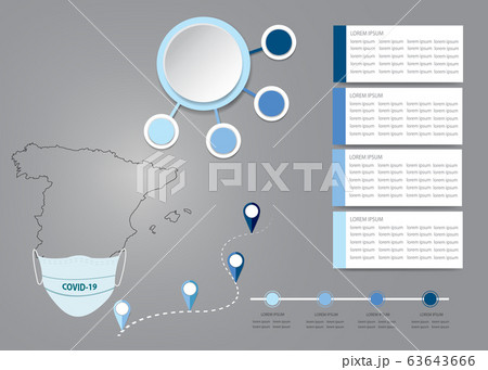 Pandemic infographic for Spain vectorのイラスト素材 [63643666] - PIXTA