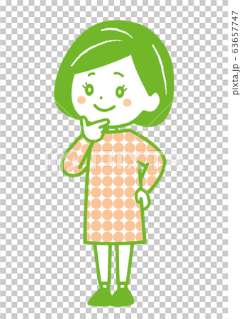 Intriguing woman pose illustration - Stock Illustration [63657747] - PIXTA