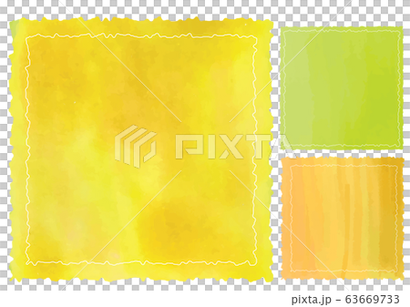 Hand painted watercolor style yellow frame set - Stock Illustration ...