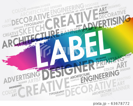LABEL word cloud, creative conceptのイラスト素材 [63678772] - PIXTA