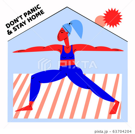 Pandemic isolation concept banner with quarantine.のイラスト素材 [63704204 ...