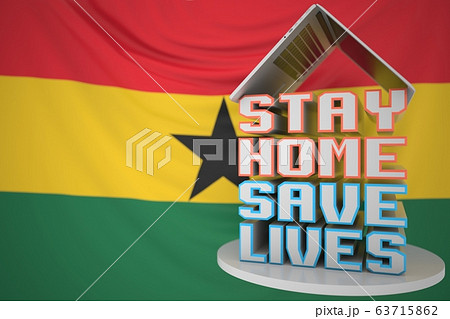 STAY HOME SAVE LIVES text and open laptop...のイラスト素材 [63715862] - PIXTA