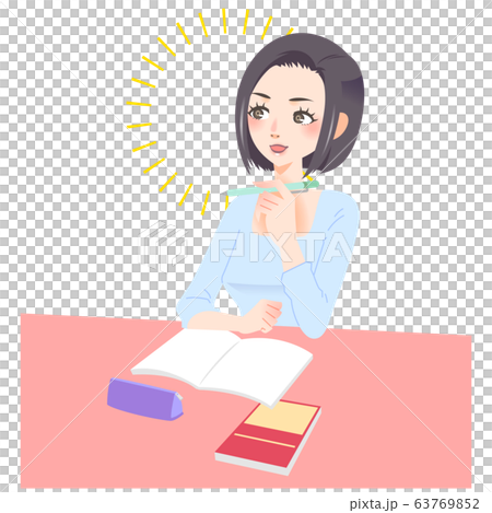 Studying, female, lady - Stock Illustration [63769852] - PIXTA