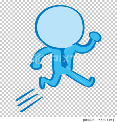 Running person blue - Stock Illustration [63803364] - PIXTA