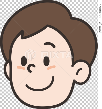 Male diagonal face smiling - Stock Illustration [63808077] - PIXTA