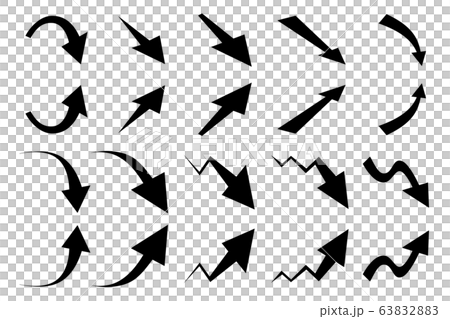 Ascending, descending, arrow, set, black - Stock Illustration [63832883 ...