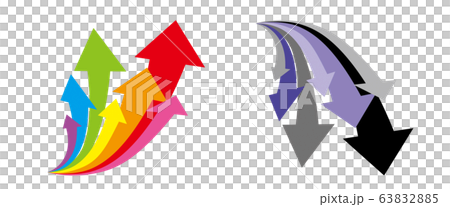 Ascending, descending, arrow, set, colorful - Stock Illustration ...