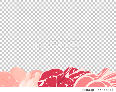 Raw meat frame_chicken_beef_pork_bottom - Stock Illustration [63857841 ...