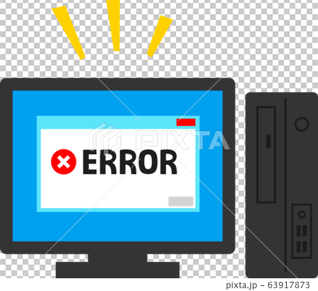 Computer monitor with error message - Stock Illustration [63917873] - PIXTA