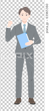 Guts Poses Business Suits Documents Open Feet... - Stock Illustration ...