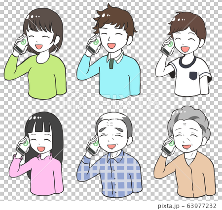 People calling with a smile - Stock Illustration [63977232] - PIXTA