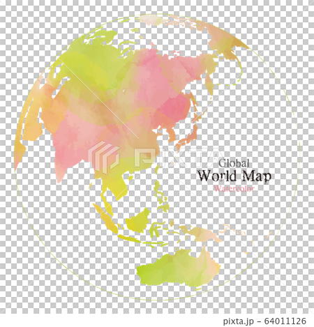 Fashionable world map in watercolor style, earth - Stock Illustration ...