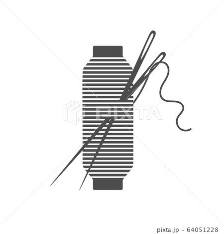 Needle and spool silhouette icon vectorのイラスト素材 [64051228] - PIXTA