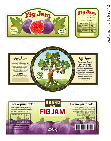 Fig jam label design, emblem sticker template,...のイラスト素材 [64063742] - PIXTA