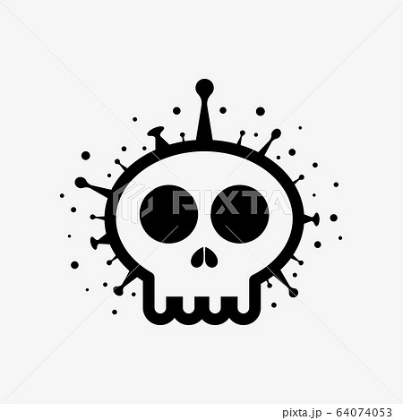 Skull shape Covid-19 coronavirus. Covid 19-NCP...のイラスト素材 [64074053] - PIXTA