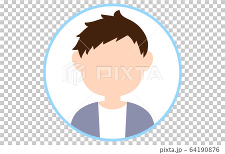 Faceless person icon with blue frame - Stock Illustration [64190876 ...