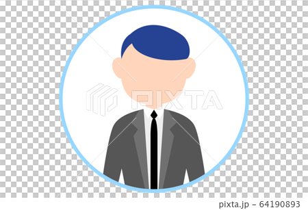 Faceless person icon with blue frame - Stock Illustration [64190893 ...