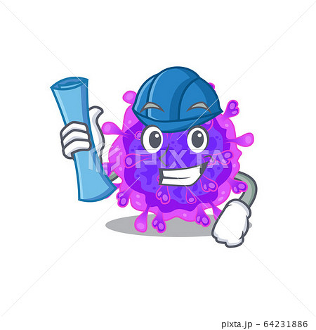 Smiling Architect of alpha coronavirus having...のイラスト素材 [64231886] - PIXTA