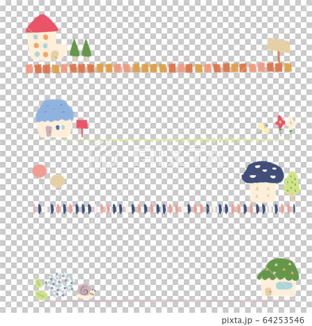 Cute house heading - Stock Illustration [64253546] - PIXTA