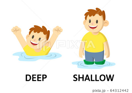 Words deep and shallow flashcard with cartoon...のイラスト素材 [64312442] - PIXTA