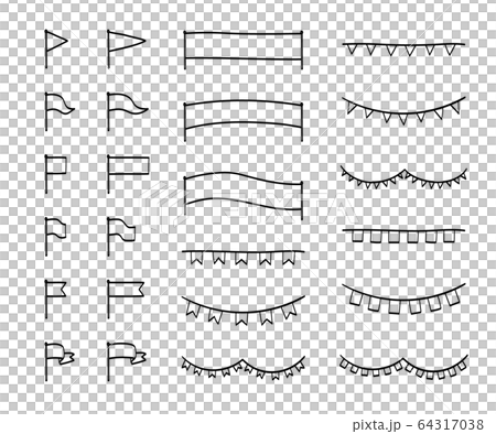 Flag hand-drawn style decoration / material /... - Stock Illustration ...