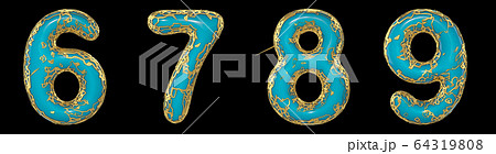 Number set 6, 7, 8, 9 made of realistic 3d...のイラスト素材 [64319808] - PIXTA