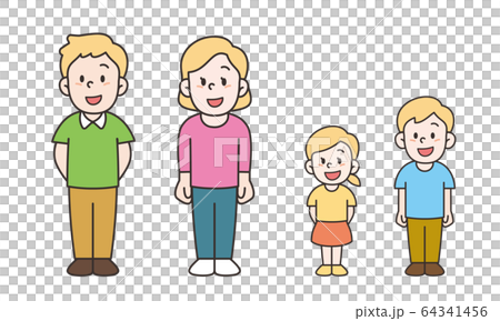 Family front whole body set - Stock Illustration [64341456] - PIXTA