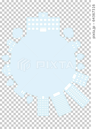 Simple frame of round cityscape - Stock Illustration [64367316] - PIXTA