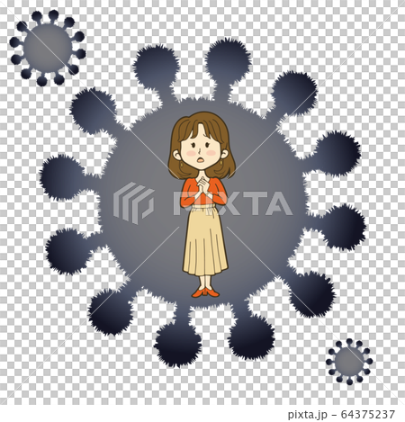 A young woman who is scared of viruses - Stock Illustration [64375237 ...