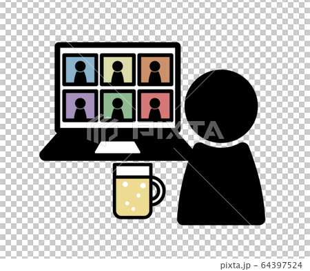 Online drinking party icon / illustration /... - Stock Illustration ...