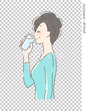 Side profile of a woman drinking cop water - Stock Illustration ...