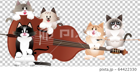 Cat and double bass - Stock Illustration [64422330] - PIXTA