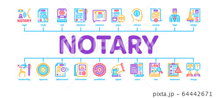 Notary Service Agency Minimal Infographic...のイラスト素材 [64442671] - PIXTA