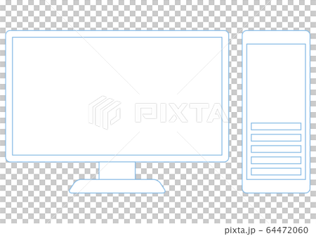 Tower type desktop PC illustration line only - Stock Illustration ...