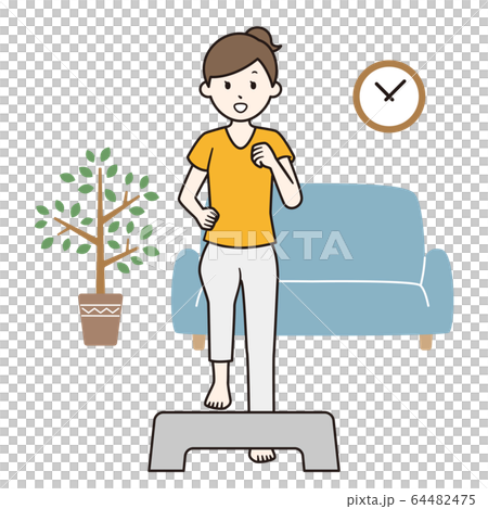 Stepping up and down woman - Stock Illustration [64482475] - PIXTA