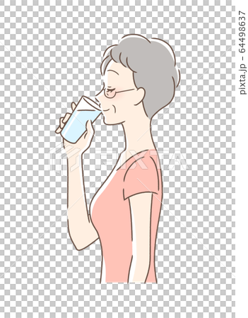 Side profile of a woman drinking cop water - Stock Illustration ...