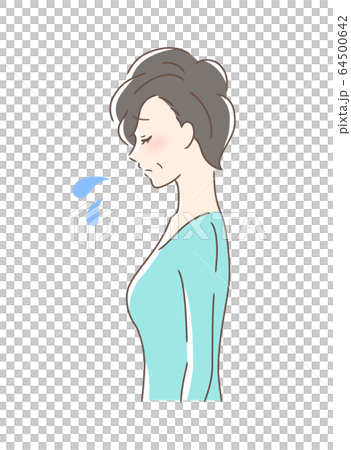 Side profile of a sad woman - Stock Illustration [64500642] - PIXTA